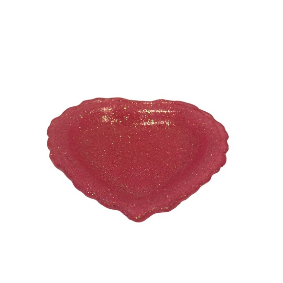 Storage & Organization | Pretty Pink Heart Shaped Glass Trinket Tray ...